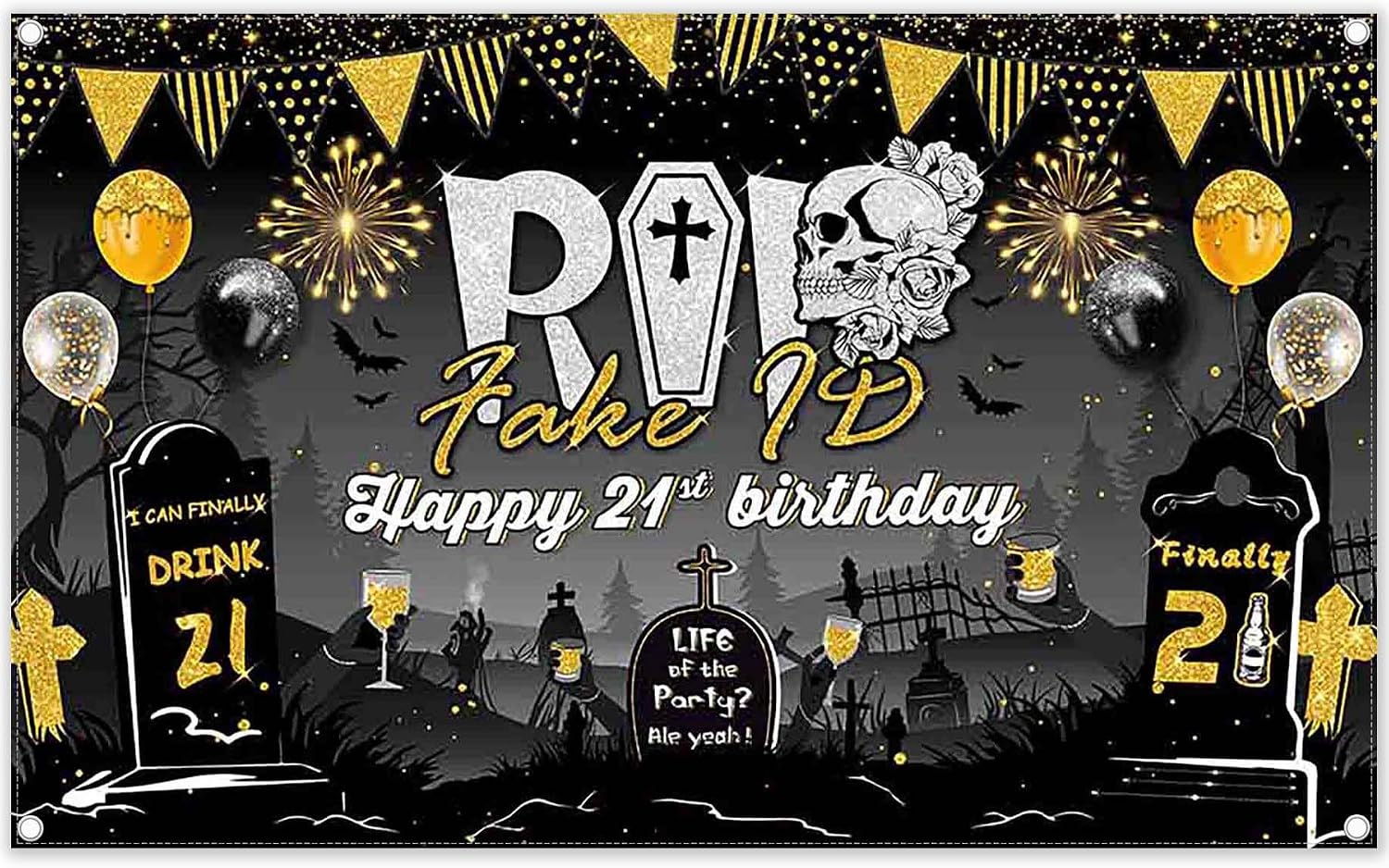 Amazon.com : Swepuck 72x43inch Fabric Rip Fake ID 21st Birthday ...