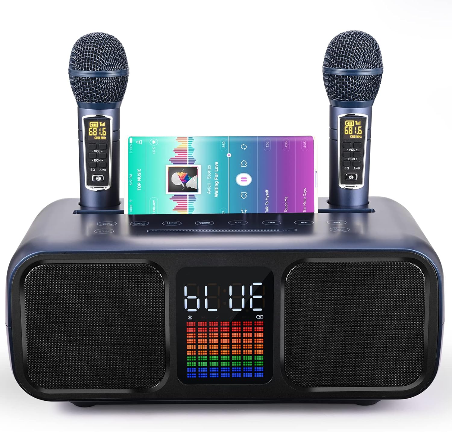 Amazon | karaoke machine【2024最新タッチ式・一台5役・マイク2本付き】 カラオケマイクカラオケマシン ...