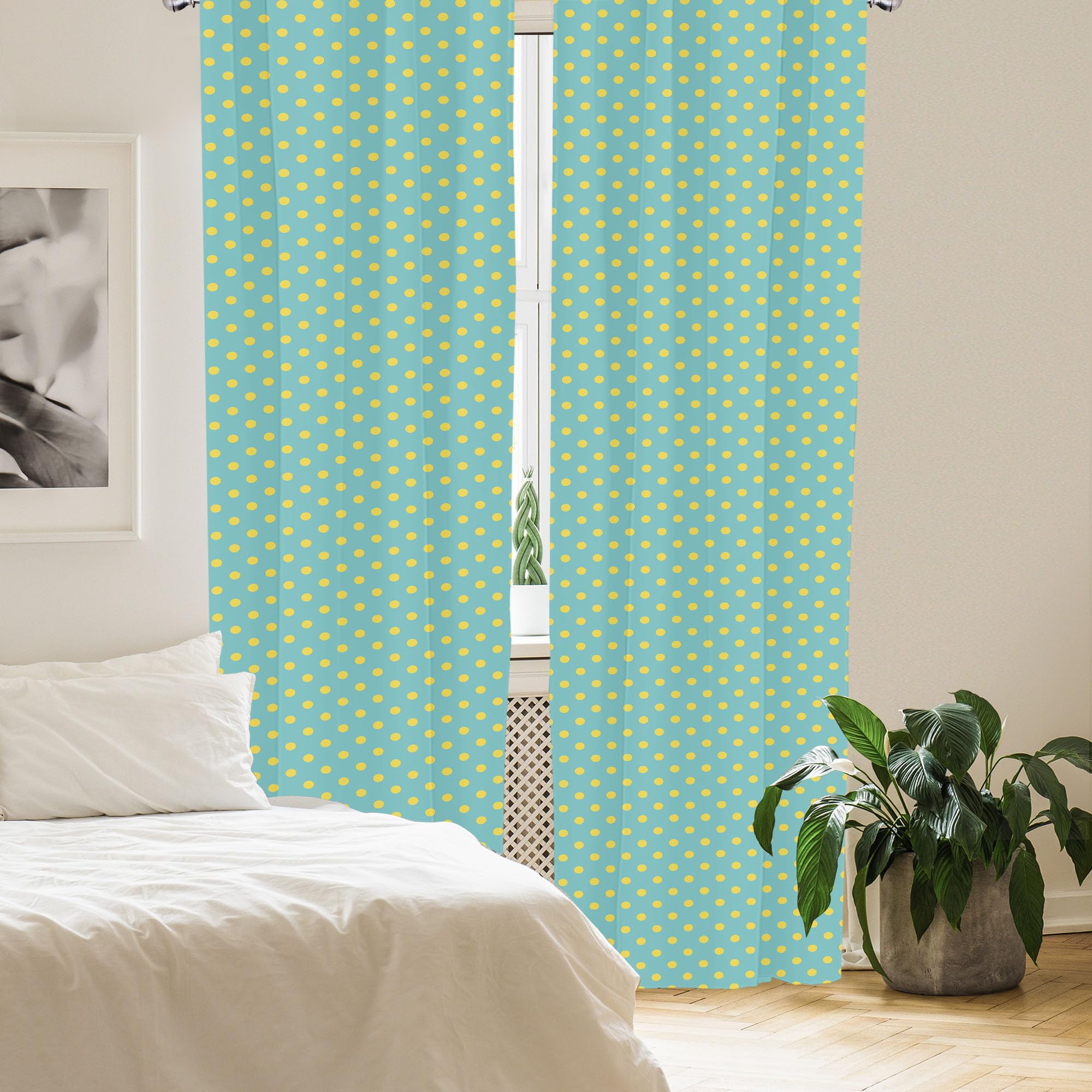 Aqua Polka Dot Curtains