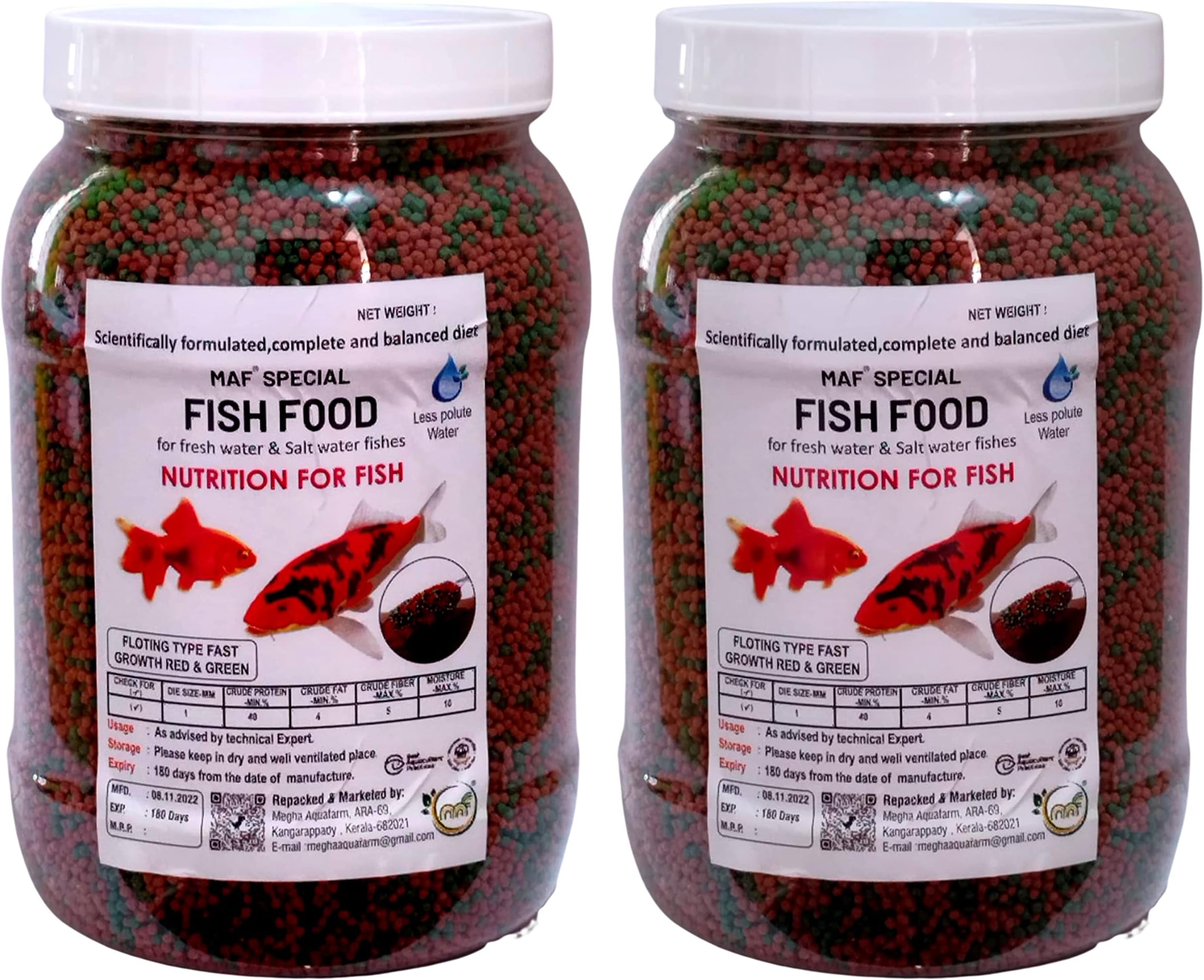 Aqua Petz Red -Green Color Balls Fish Feed, Pellet Feed, Koi Fish Feed ...