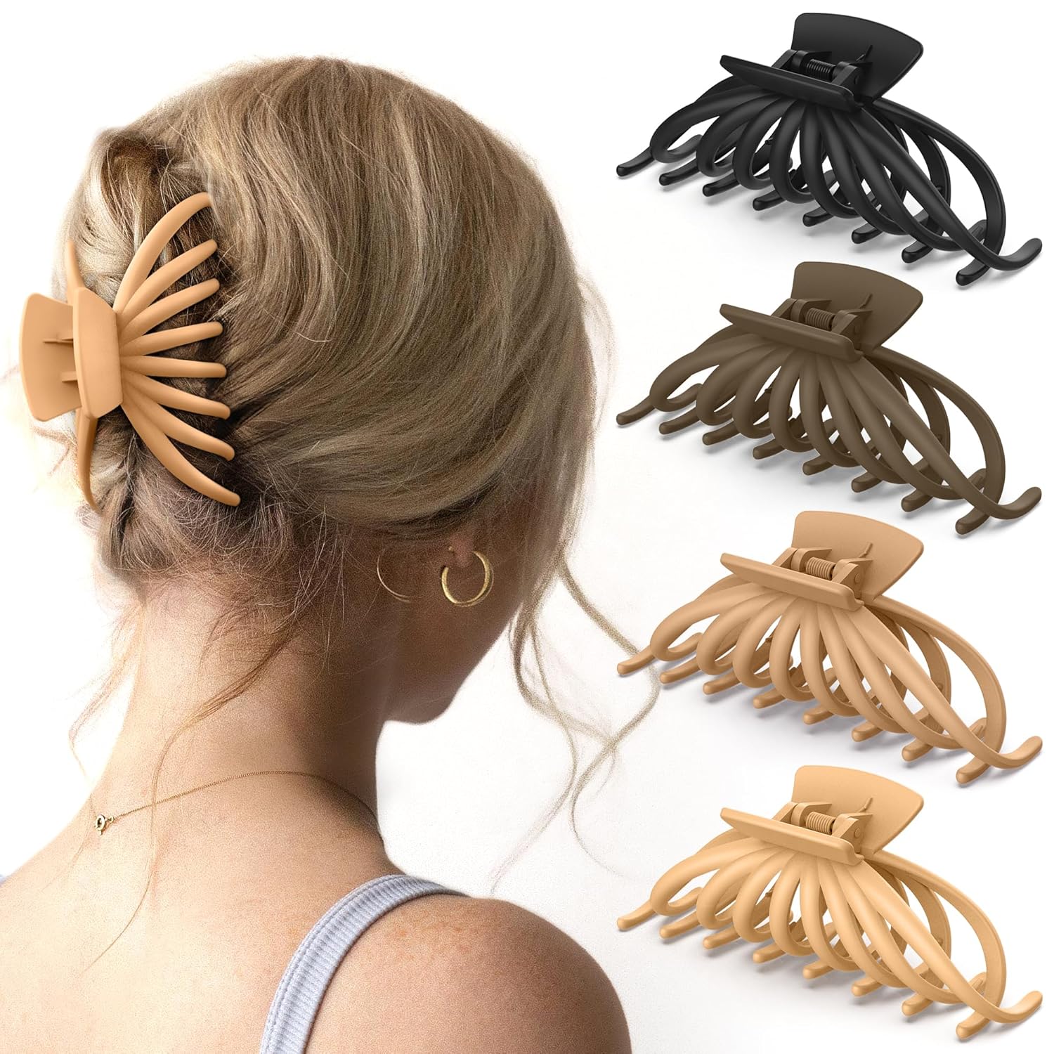 Amazon.com: OPAUL Hair Clips for Thick Hair, Matte Nonslip Hair Clips ...