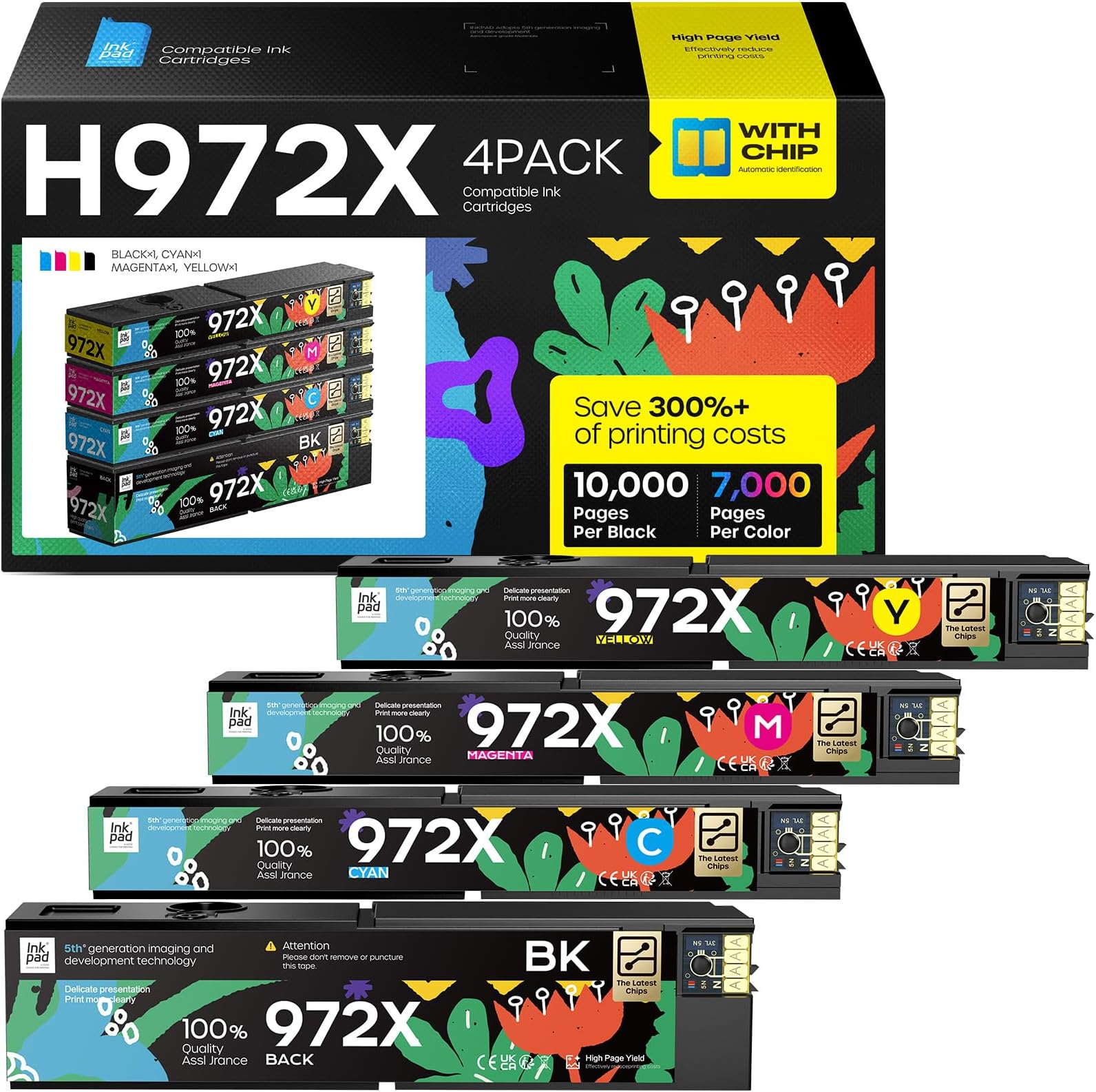 Amazon.com: iNKPAD 972X Ink Cartridges Compatible with HP-972 X 972X ...
