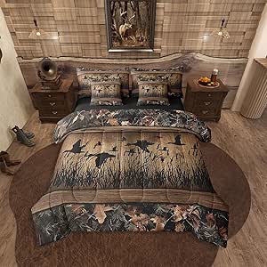 Amazon.com: Erosebridal 7 Piece Camo Mallard Duck Comforter Set with Sheets for Kids Boys Men ...