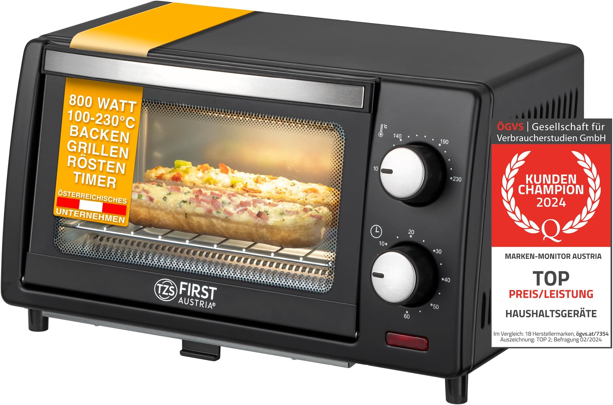 WOLTU Minibackofen 10 Liter, 650 Watt Toasterofen, kleiner elektrischer ...