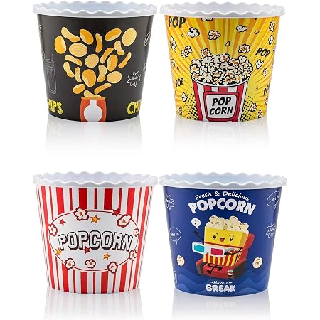 Amazon.com: Modern Style Reusable Plastic Popcorn Containers / Popcorn ...