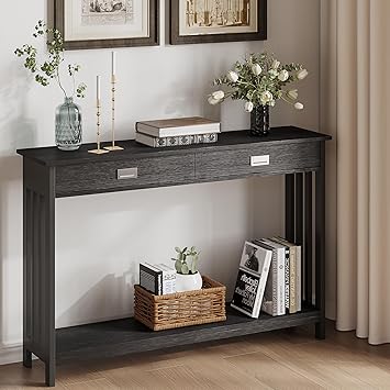 Amazon.com: ChooChoo Mission Long Entryway Table with Drawer, Narrow ...