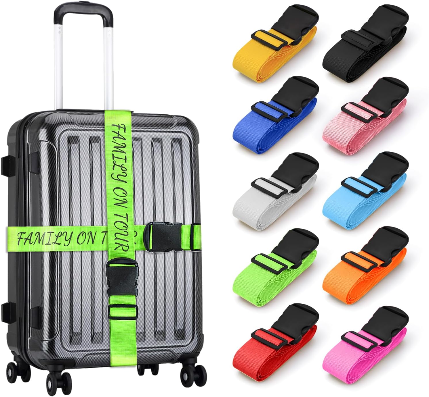 Amazon.com | Personalized Luggage Straps for Suitcases 4 Packs ...
