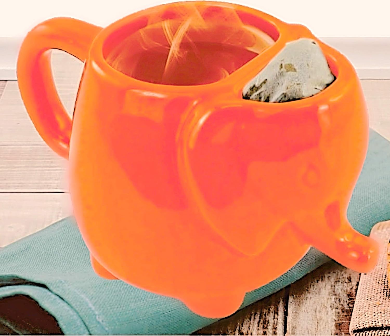 Amazon.com | Elephant Tea Mug 15oz (Orange): Coffee Cups & Mugs