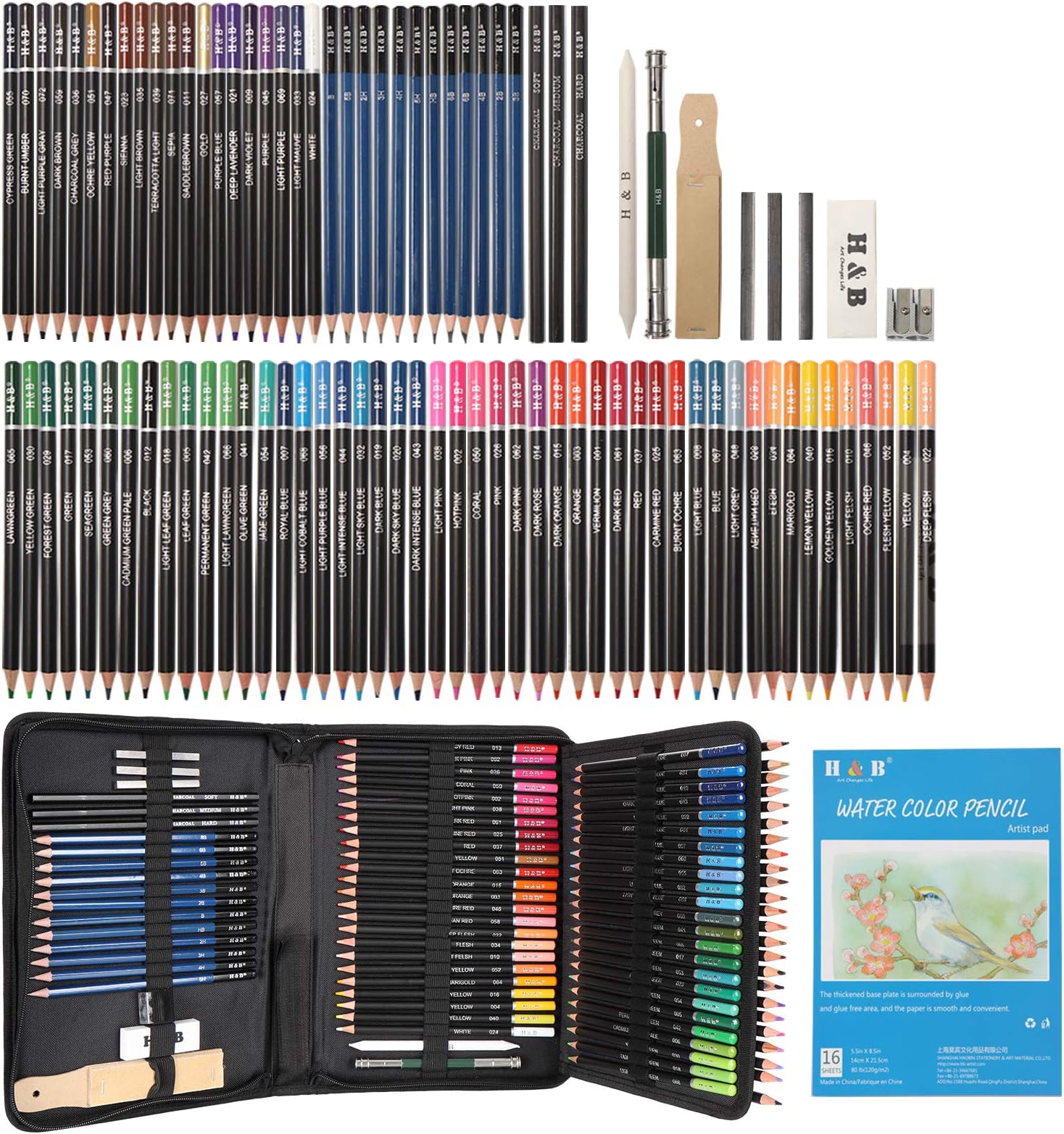 Amazon.com: YBLANDEG Sketching and Drawing Colored Pencils Set 96 ...
