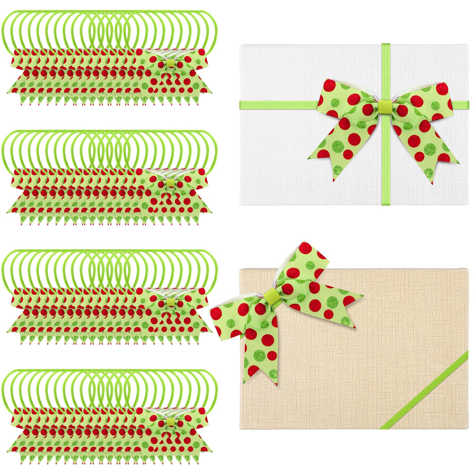 Amazon.com: Zeyune 60 Pcs Christmas Elastic Premade Craft Bows Assorted ...