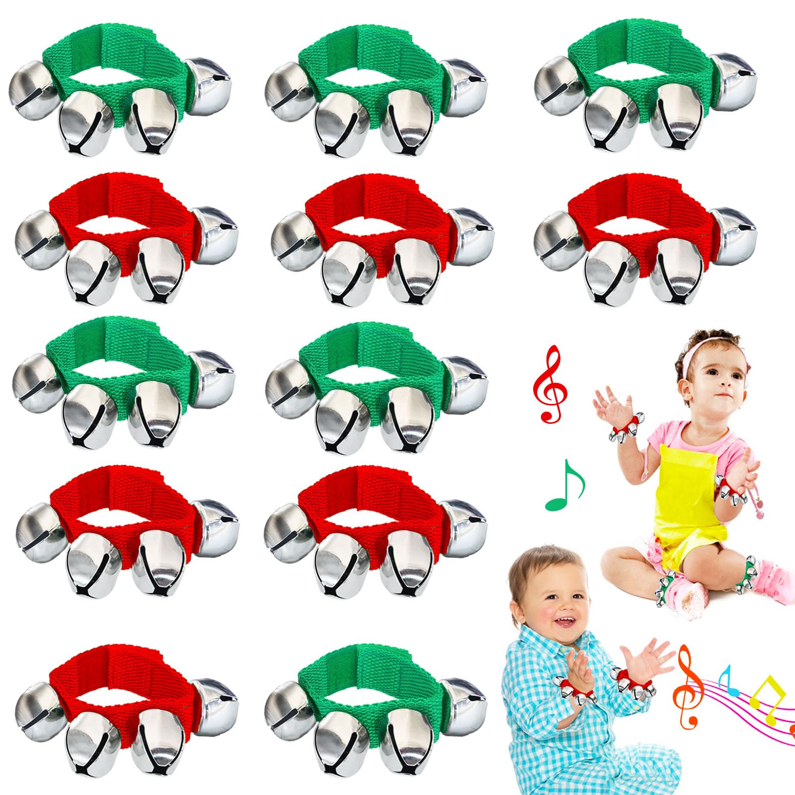 Amazon.com: 12 Pcs Christmas Wrist Jingle Bells,Bracelets Hand Bell ...