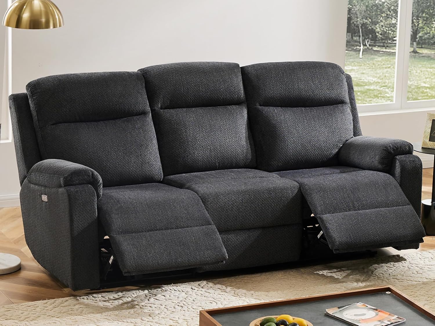 Amazon.com: LARMACE Power Recliner Sofa 3 Seater Reclining Couch with ...