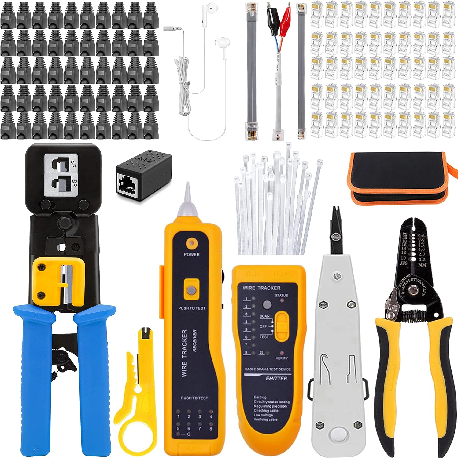 LUBEIN CAT5 CAT6 Crimping Tool Set Professional Network Repair Kit ...