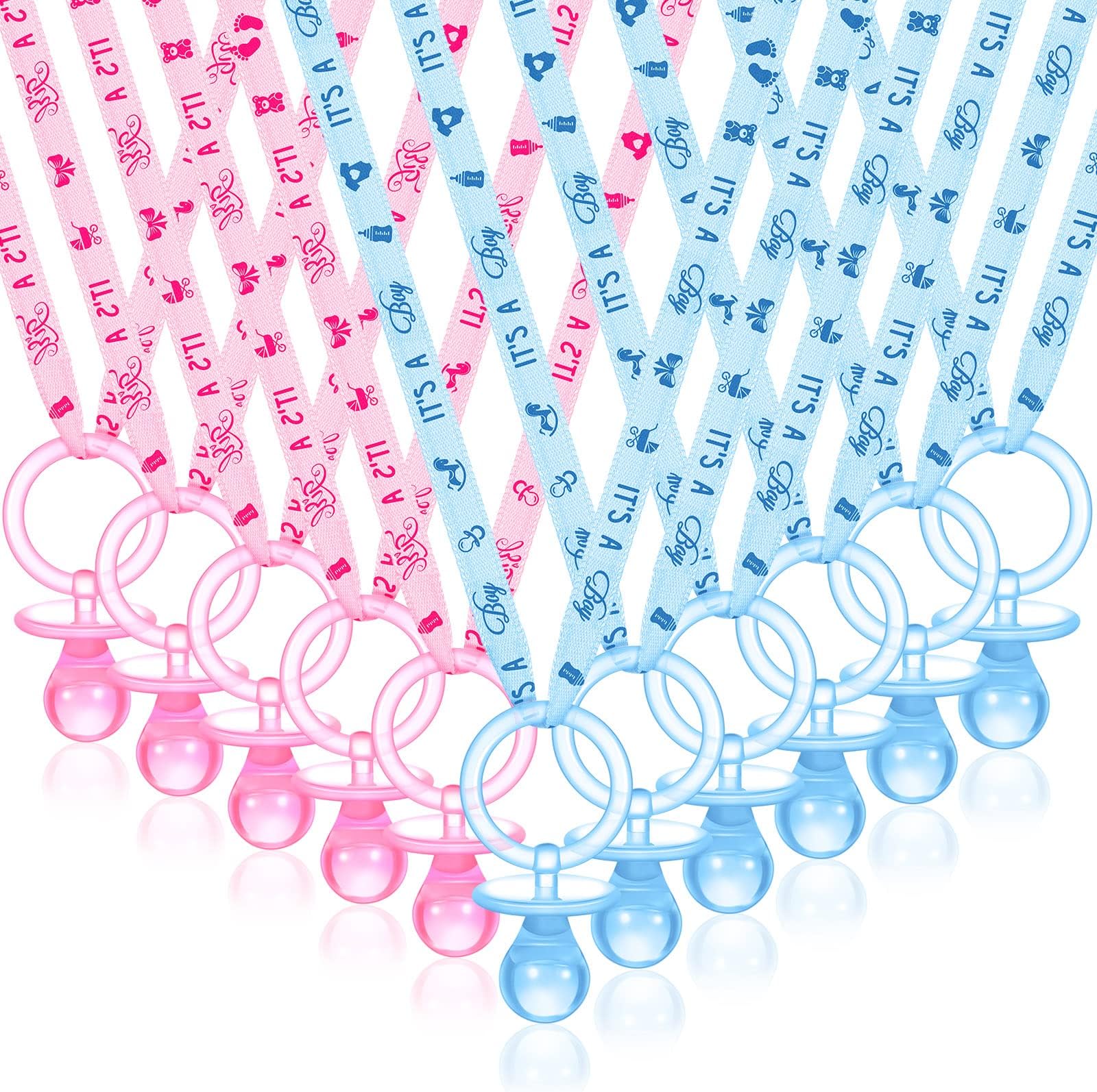 Amazon.com : Junkin 60 Pieces Baby Shower Pacifiers Necklace Acrylic ...