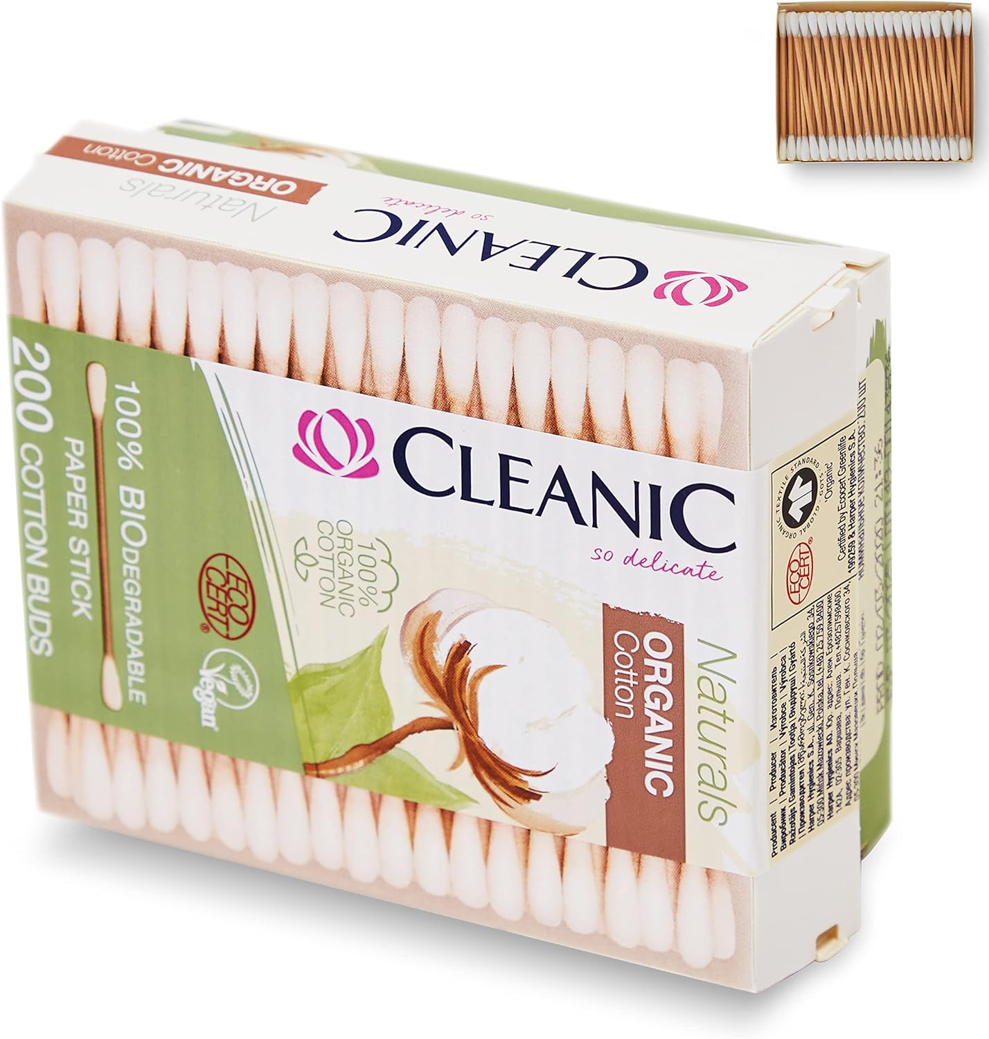 Amazon.com: Cleanic Naturals 1000 Ct Organic Cotton Buds | Cotton Buds ...