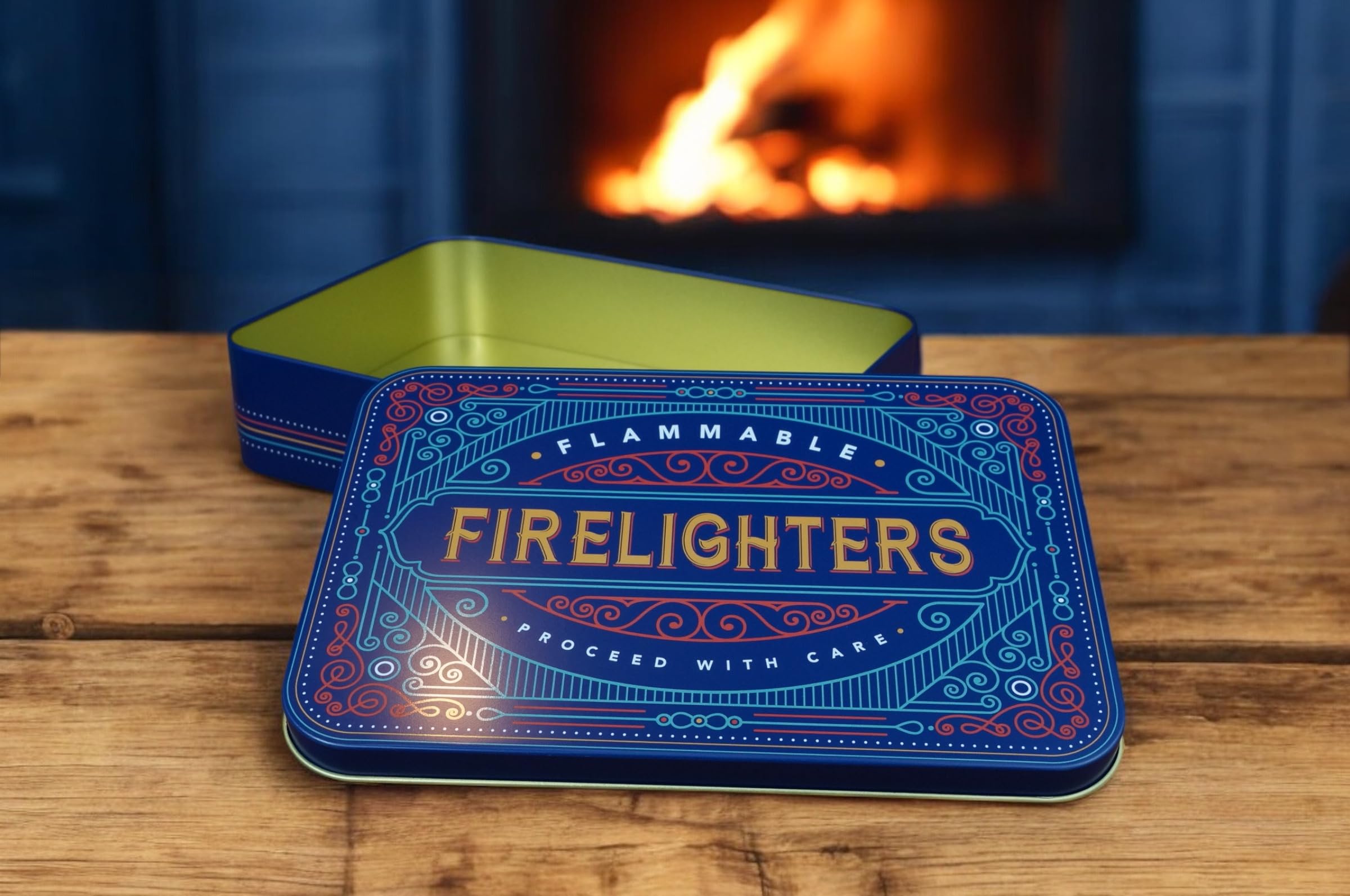 TINIT Firelighter Tin - Storage Accessory Metal Tin Natural Woodburner ...