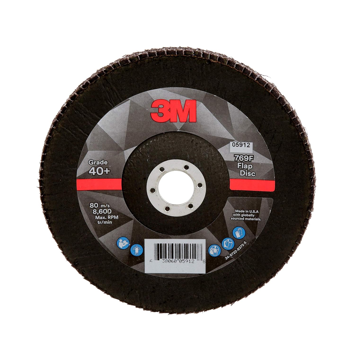 3M Flap Disc 769F, Type 29, 60+, 7 in x 7/8 in, High Performance ...