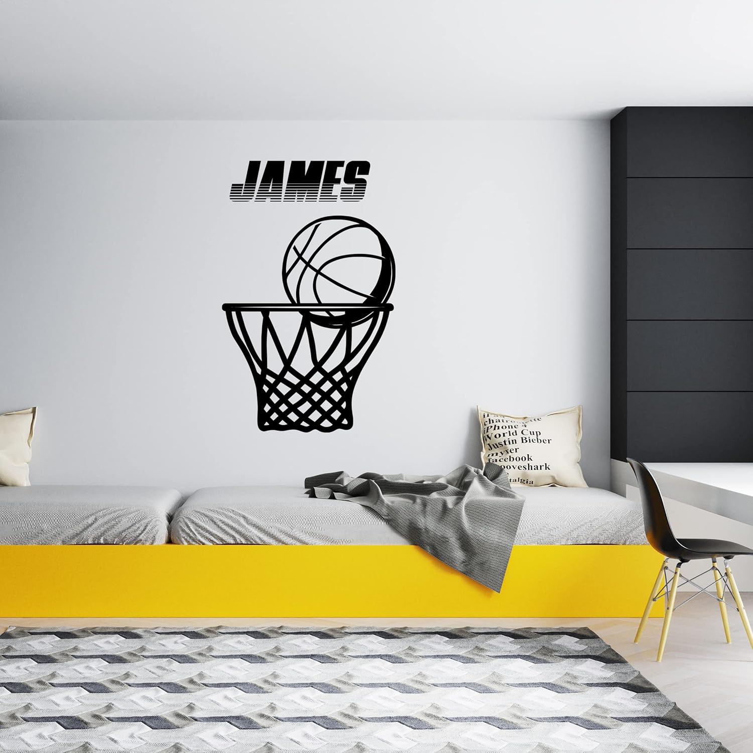 Amazon.com: Sports Wall Decals Peel and Stick - Basketball Hoop and ...