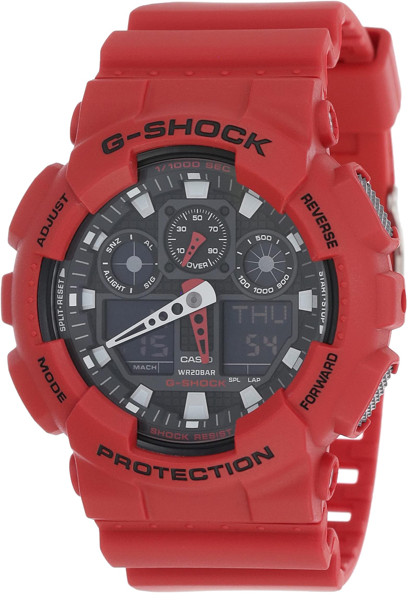 G-SHOCK CASIO Men's G-Shock Analog and Digital Watch, Red/Black Dial ...