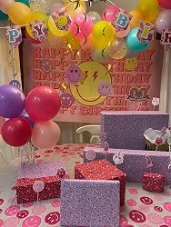Amazon.com: 111 Pcs Preppy Style Pink Party Supplies Set Pink Happy ...