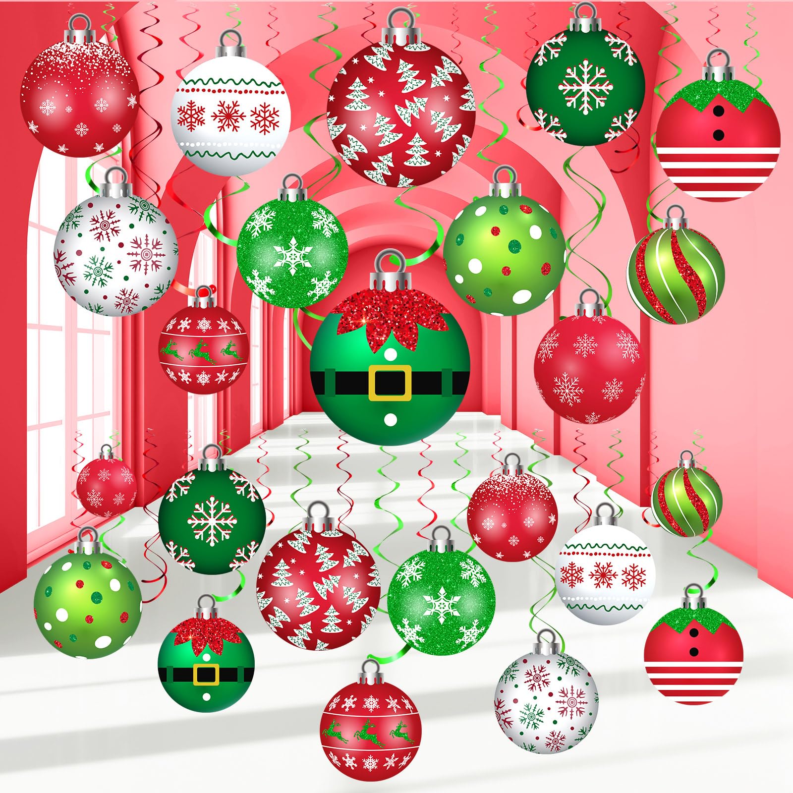 Amazon.com: Harrycle 54 Pcs Christmas Hanging Decorations Set Christmas ...