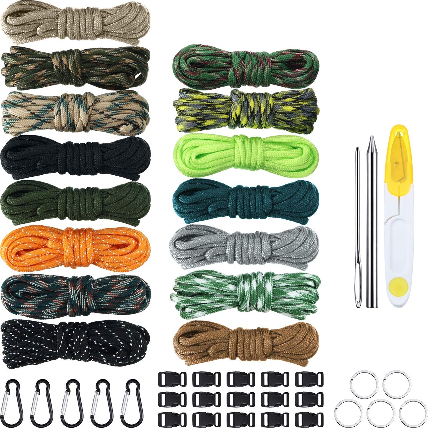 MONOBIN Paracord Combo Kits - 550 Type III Parachute Cord - Bracelet ...