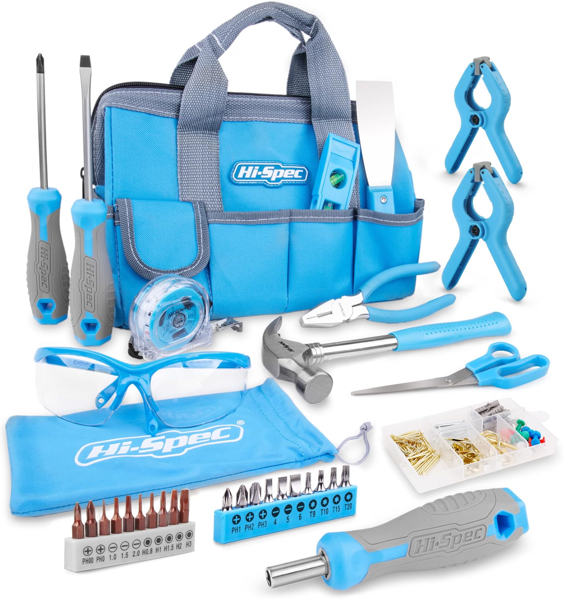 Hi-Spec 42pc Blue Household DIY Hand Tool Set. Home, Office and College ...