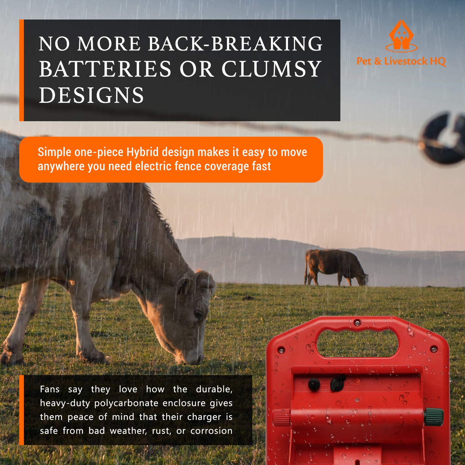 Solar Electric Fence 5KM Charger Controller Animal Sheep Horse Cattle ...