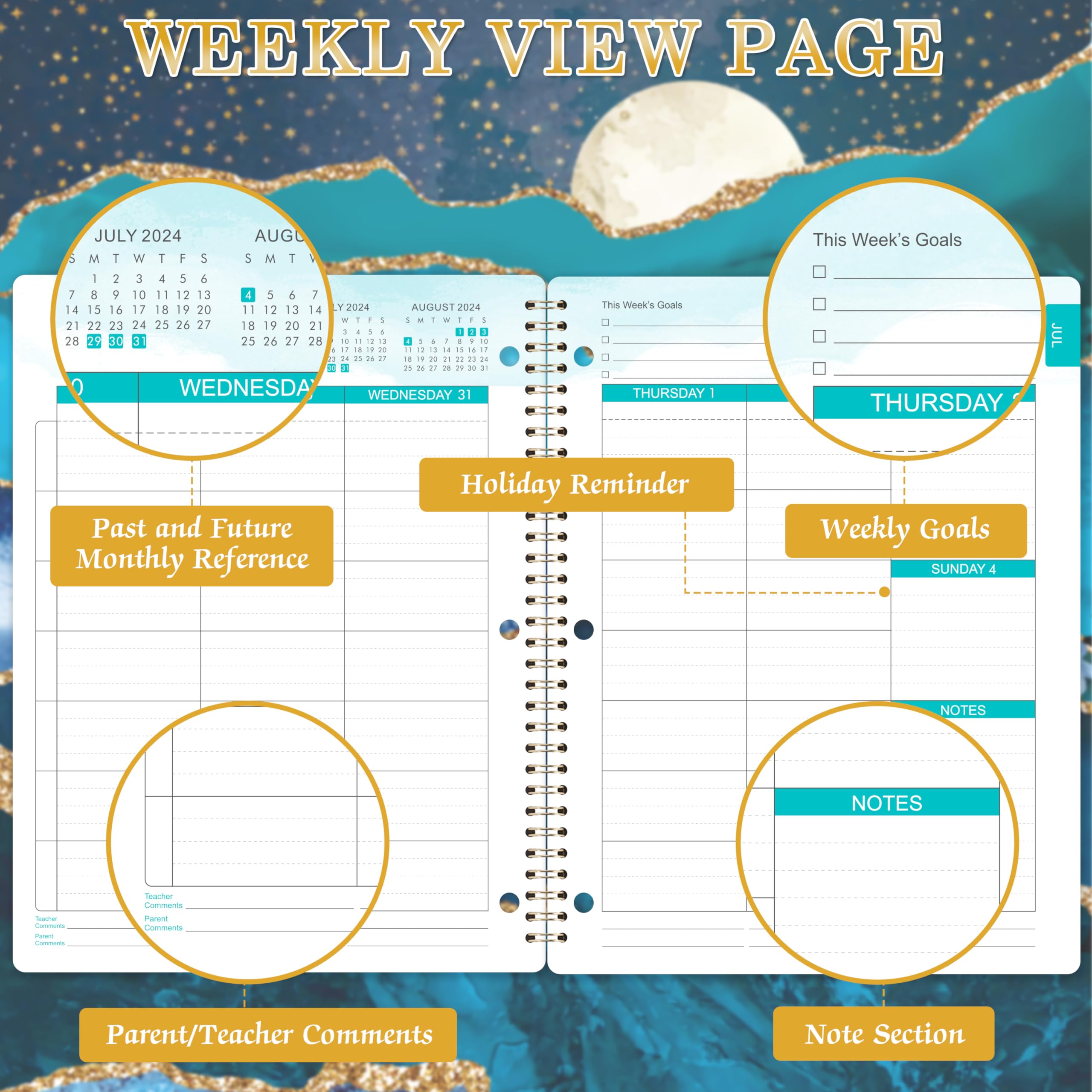 Snapklik.com : 2024-2025 Student Planner - Monthly And Weekly School ...
