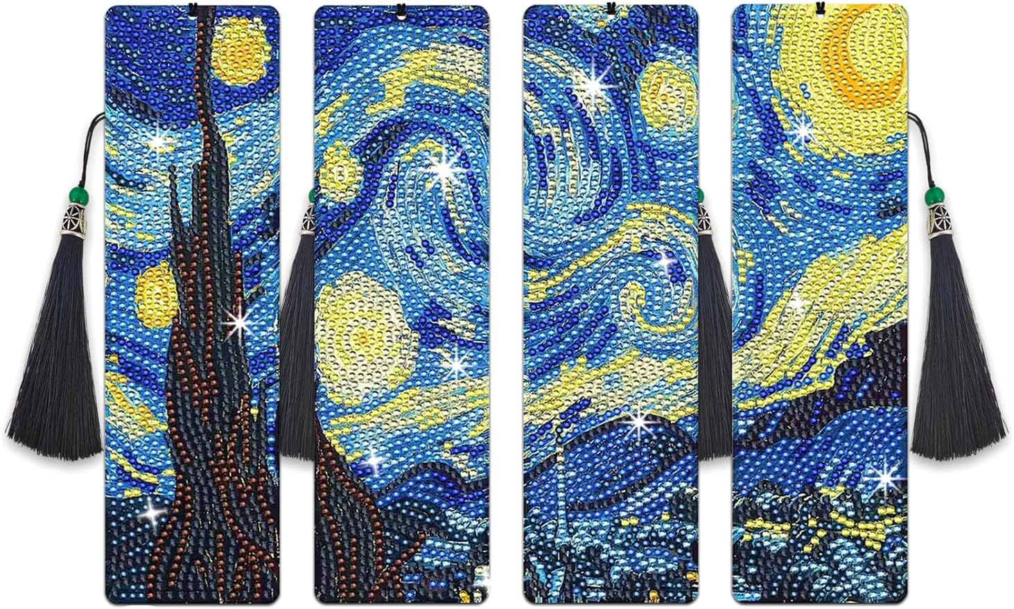 Amazon.com: Diamond Art Bookmarks, 4 PCS Monet Water Lilies Diamond Art ...