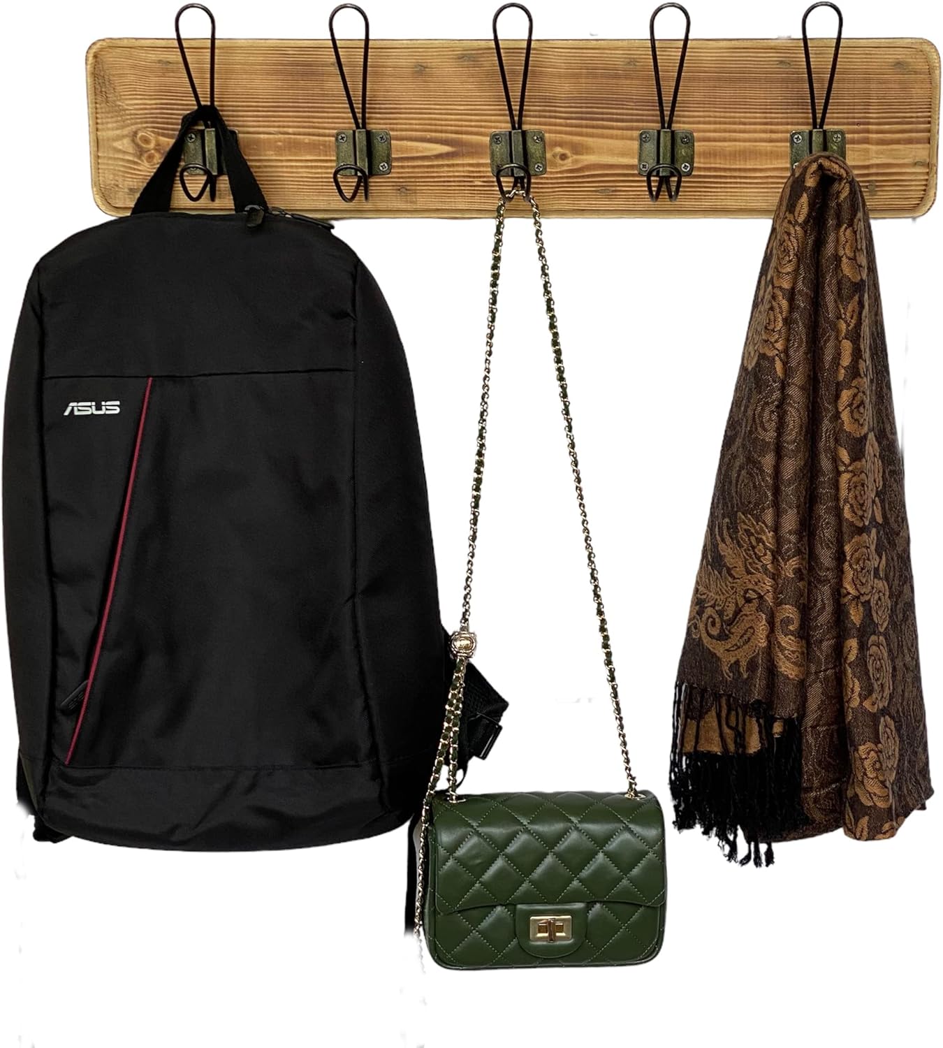 Amazon.com: WRIGHTMART Coat Rack Wall Mount – 24” Reclaimed Burnt Pine ...