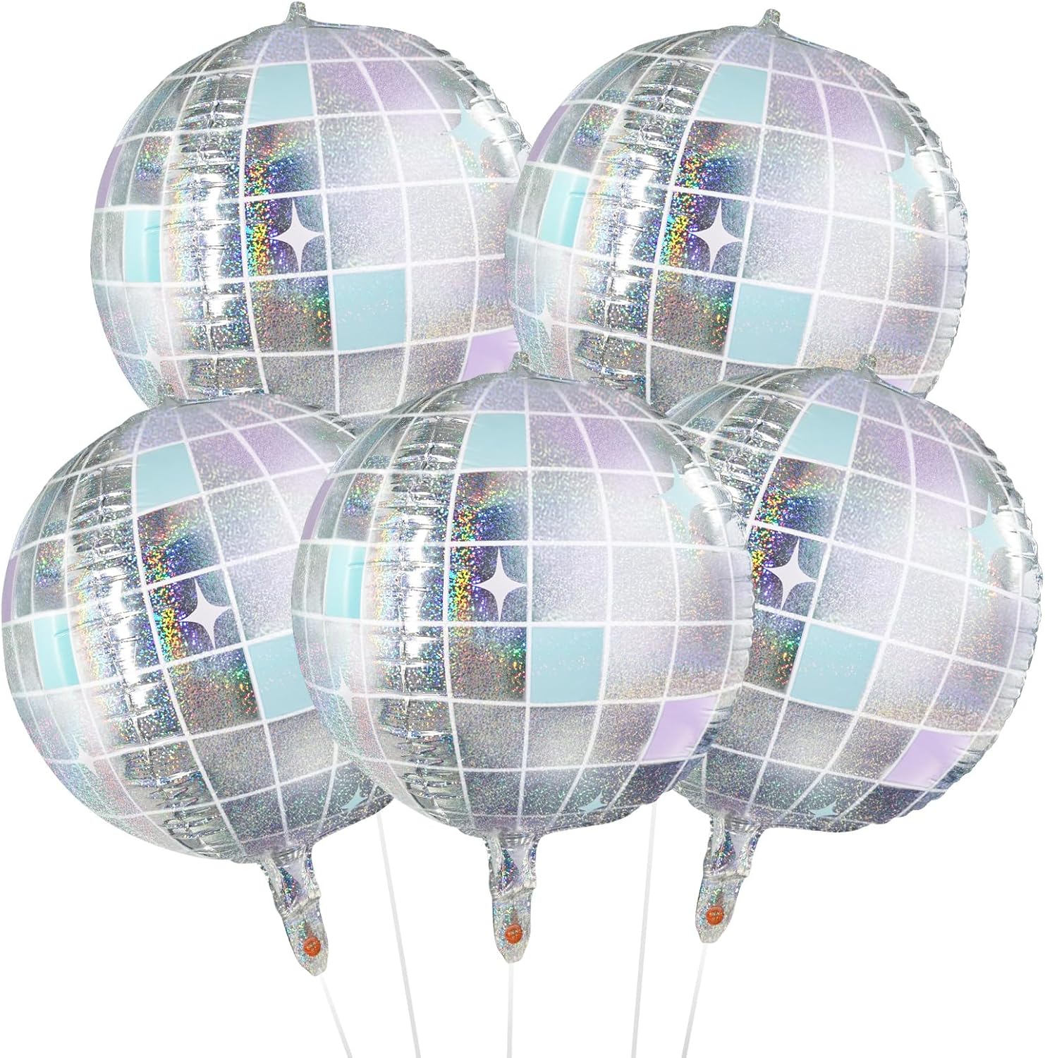 Amazon.com: 5 Pack Iridescent Disco Ball Balloons, 22 Inch Big Disco ...