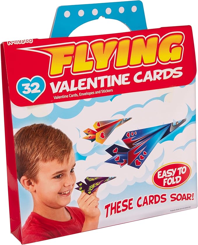 32-Pack Flying Paper Airplanes Valentines Cards for Kids Classroom with ...