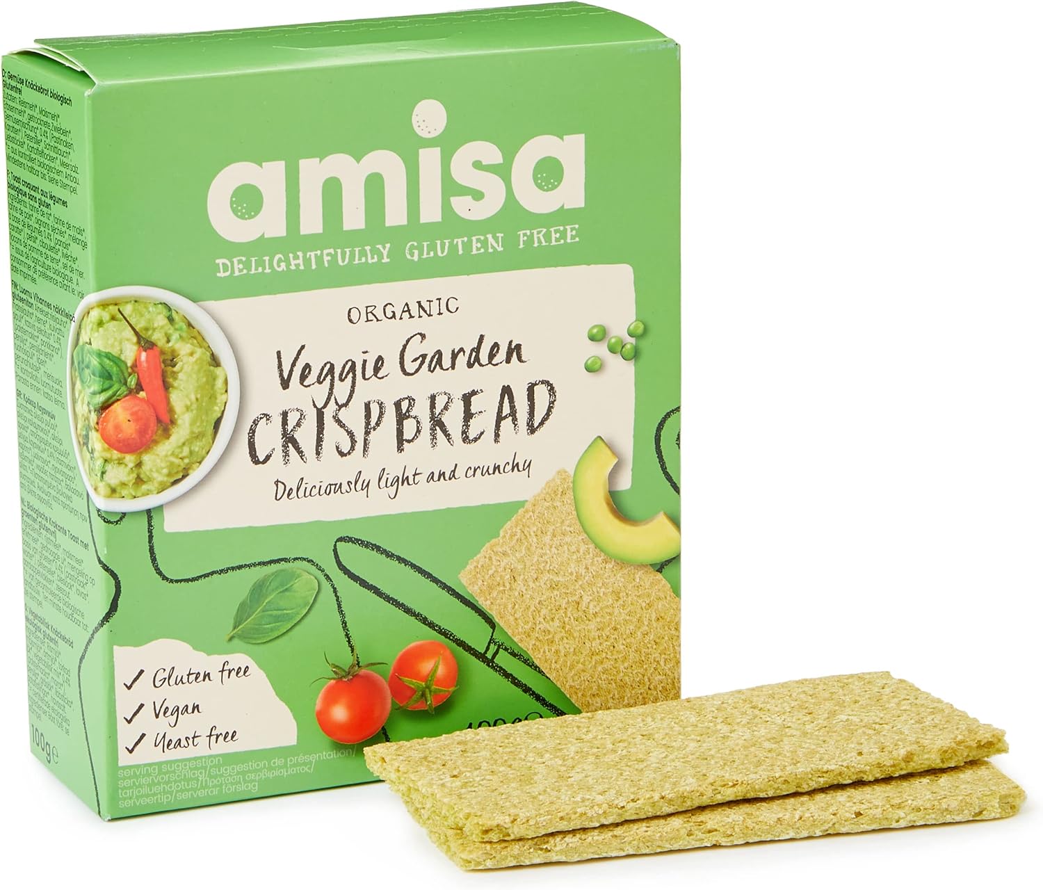 Amisa Organic Crispbread Veggie Garden Gluten Free, 100g : Amazon.co.uk ...