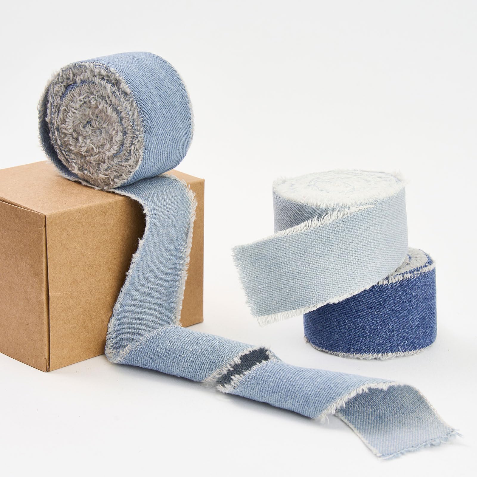 Amazon.com: Pretty Jolly Blue Denim Ribbon for Crafts Handmade Rustic ...