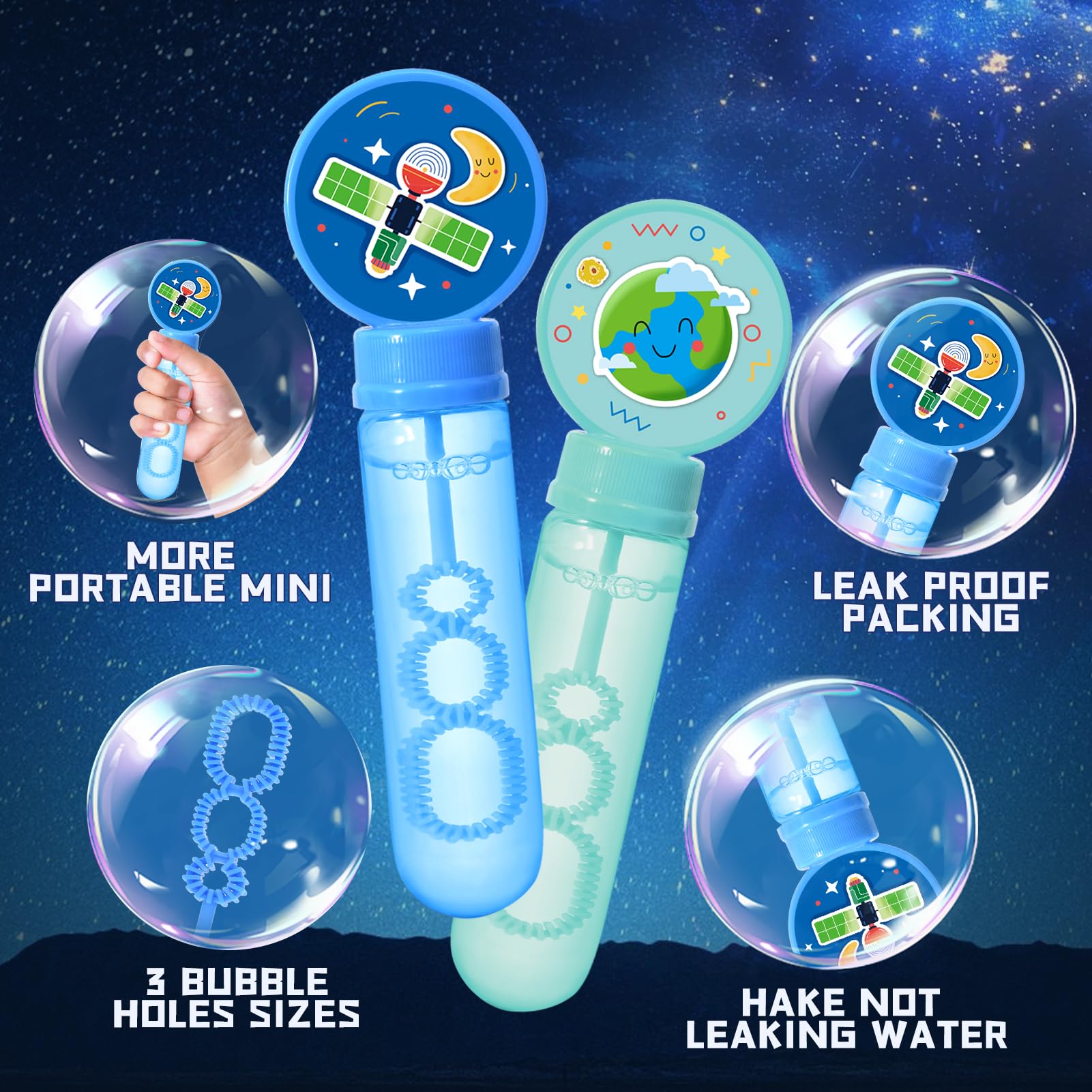 Snapklik.com : 24Pcs Space Bubble Wands Space Party Favors Birthday ...