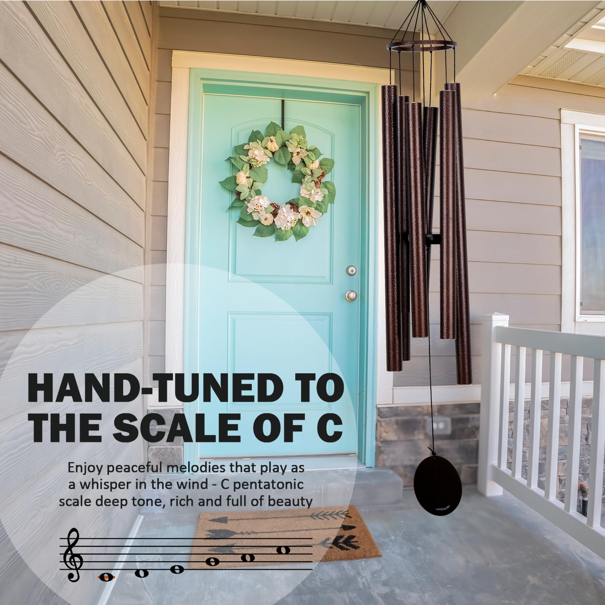 Vanquer Wind Chimes for Outside Deep Tone - 48'' Wind Chimes Outdoor ...