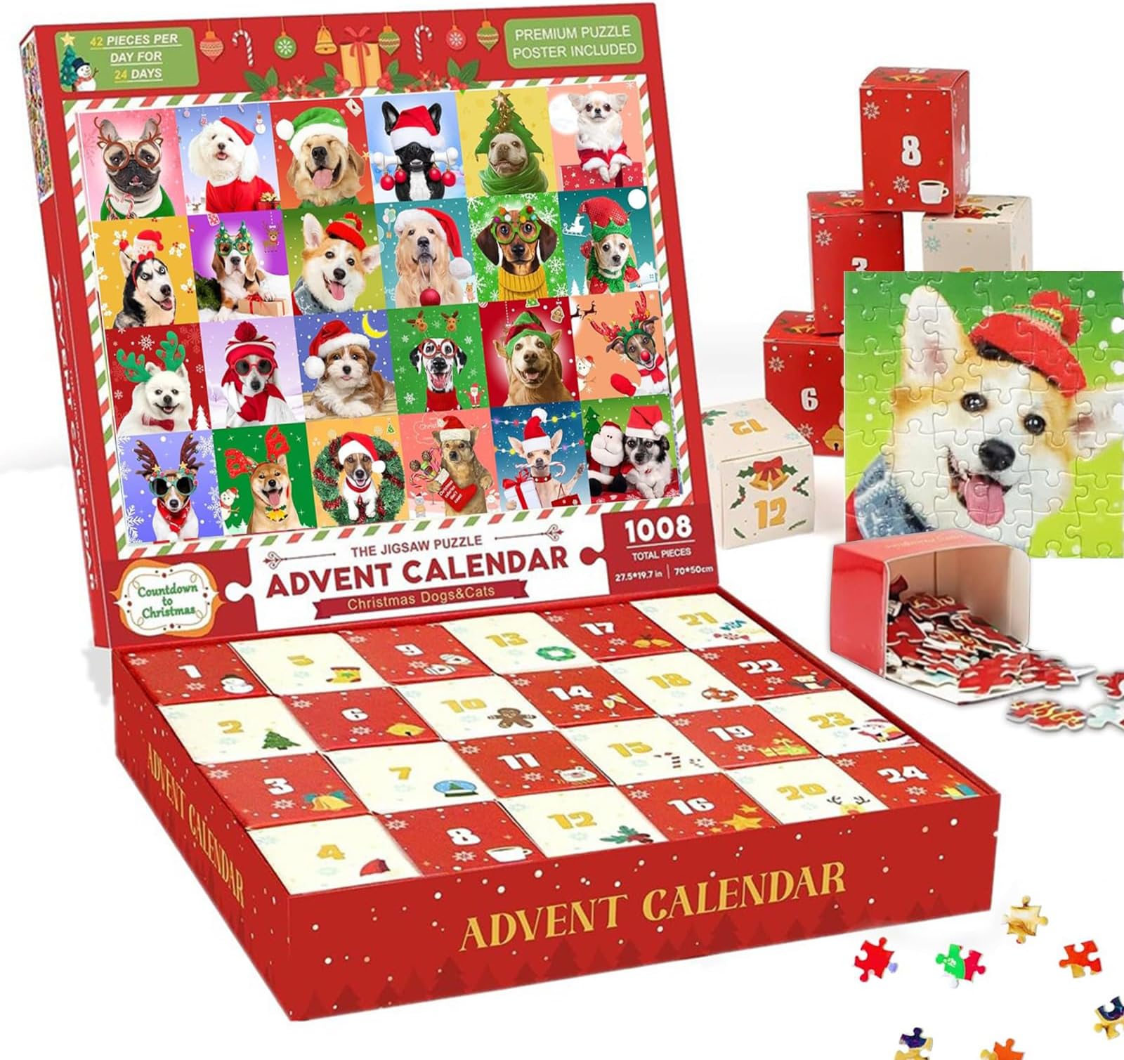 Puzzles Advent Calendar 2024 - Christmas Dog - 24 Days Jigsaw Puzzles ...