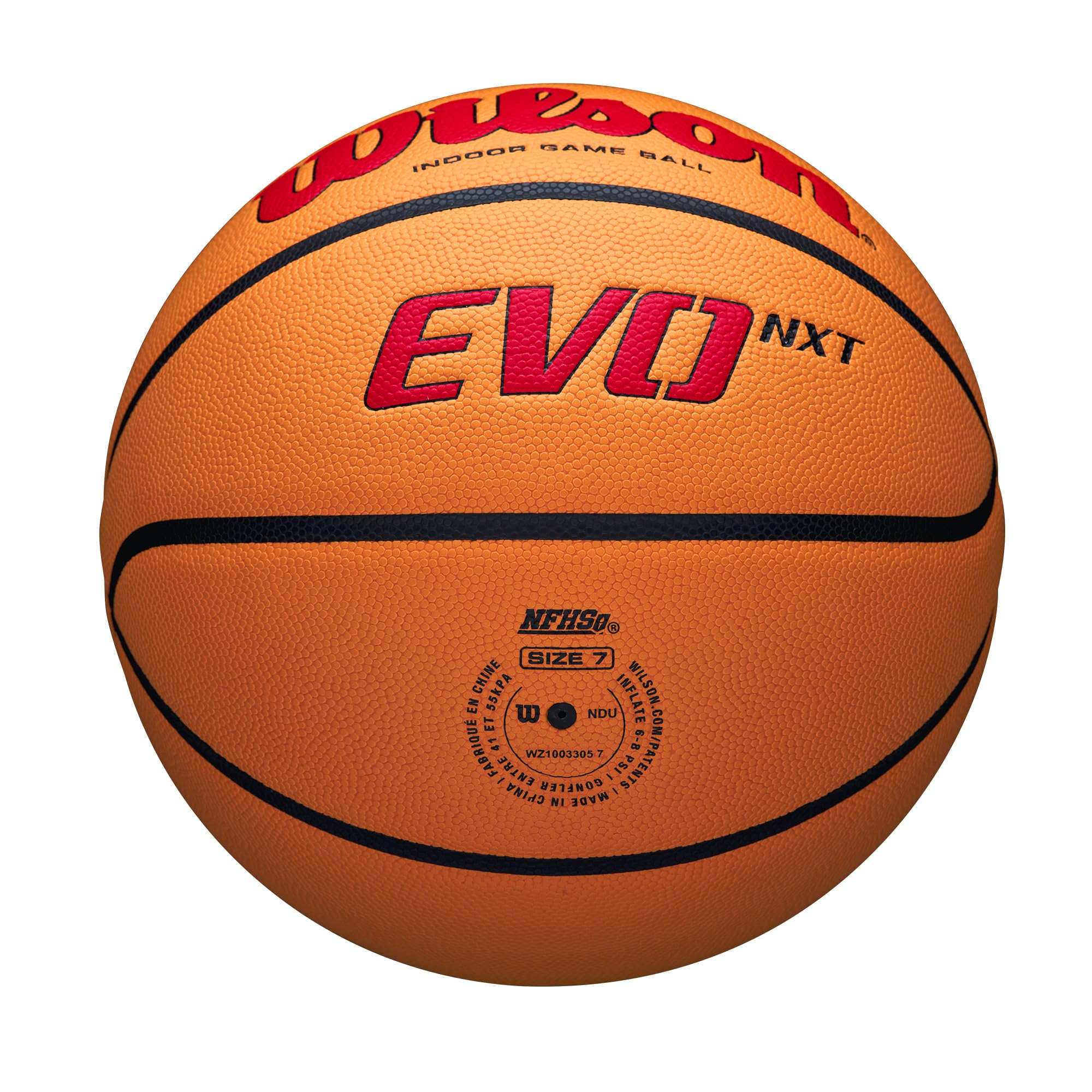 WILSON NCAA Evo NXT Official Indoor Game Basketball - Scarlet/Orange ...