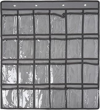 SAVORLIVING 24 Clear Pockets Classroom Pocket Chart Organizer, Cell ...