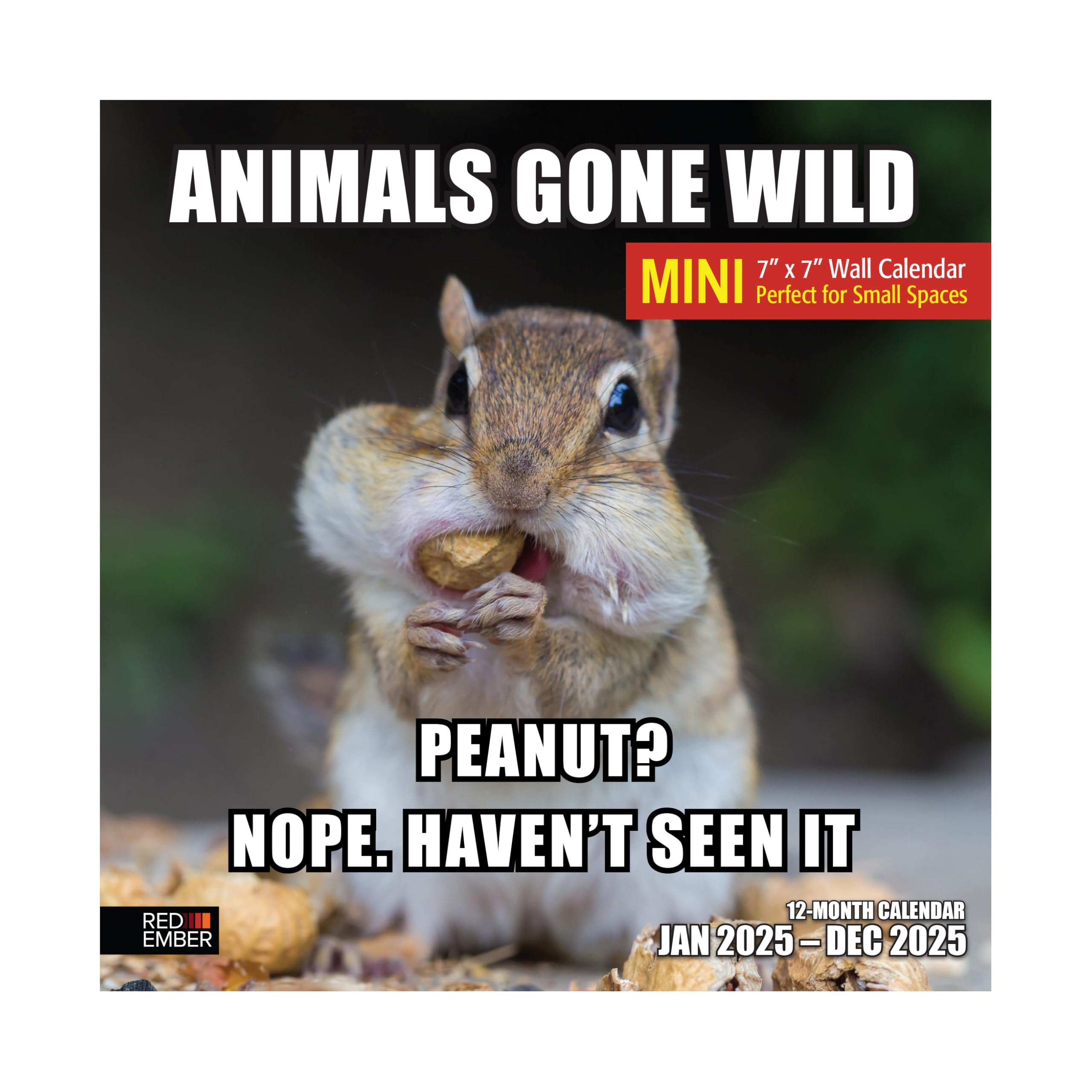 Amazon.com: RED EMBER Animals Gone Wild Mini 2025 Wall Calendar 12 ...