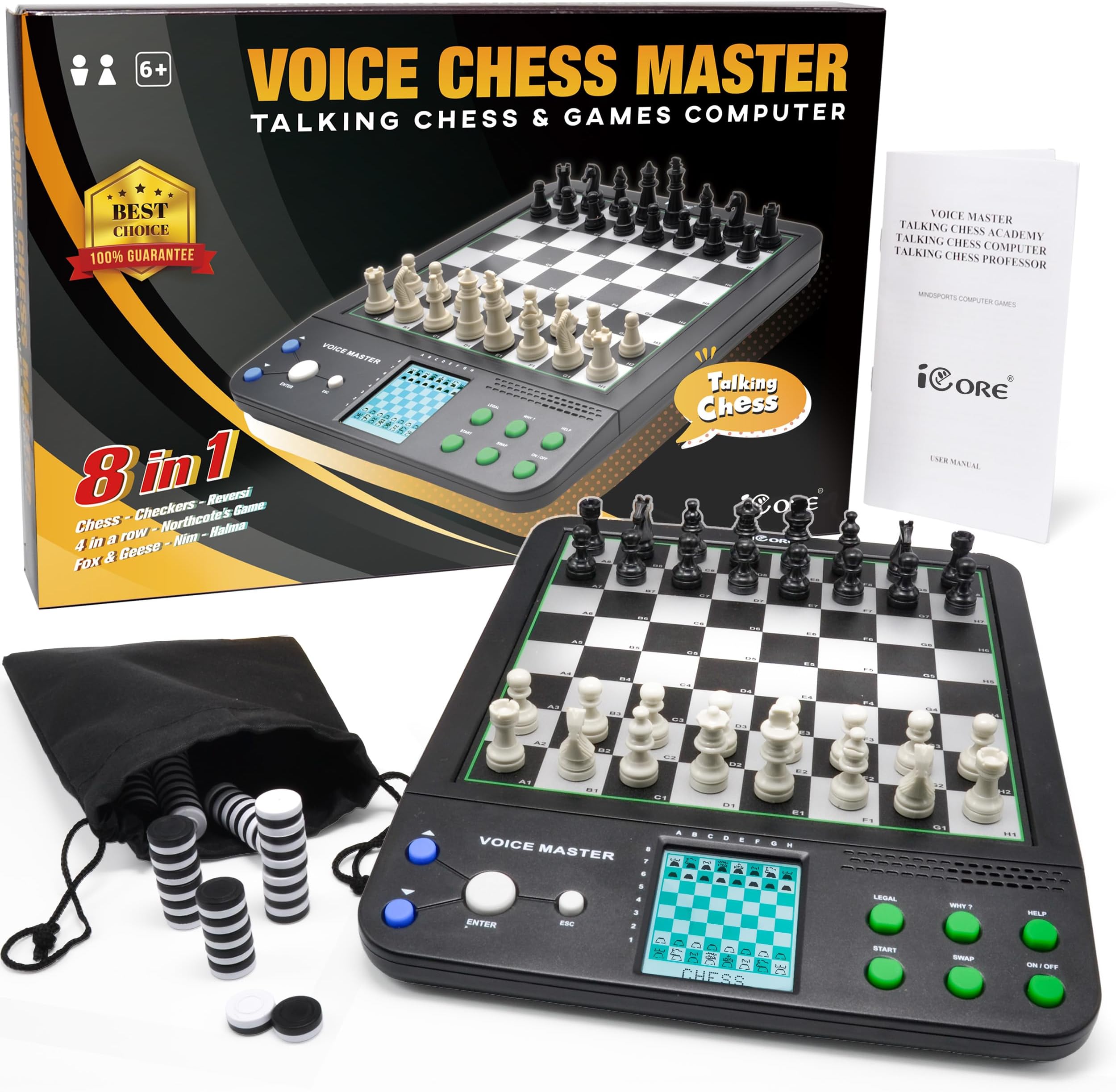 Electronic Talking Chess Computer Set, Travel Voice Chess Academy Set ...