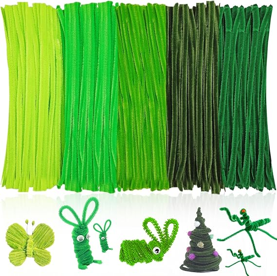 Amazon.com: Veramz 500PCS Pipe Cleaners Craft - Green Pipe Cleaners ...