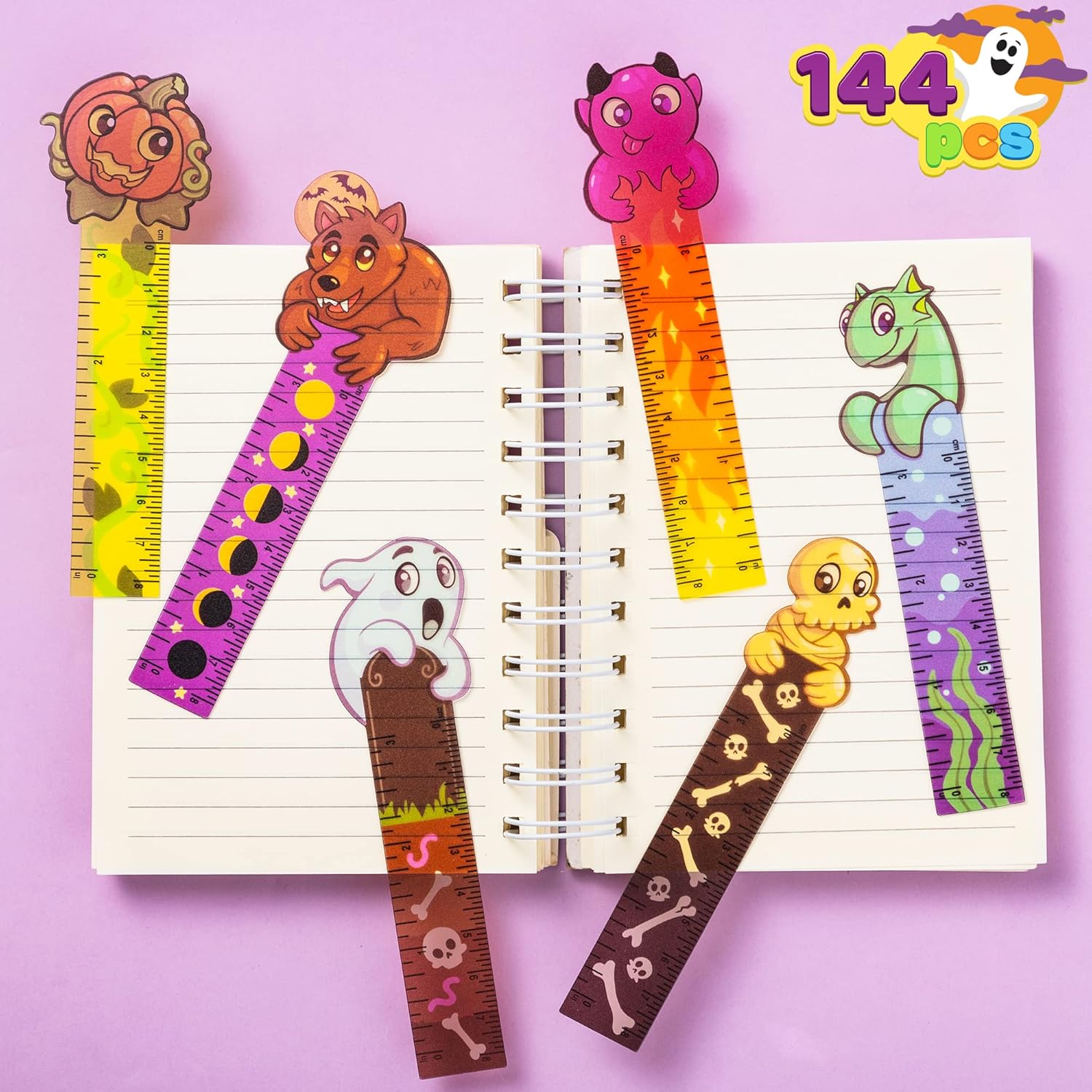Amazon.com: JOYIN 144 Pcs Halloween Bookmark Rulers, Ruler Markers ...
