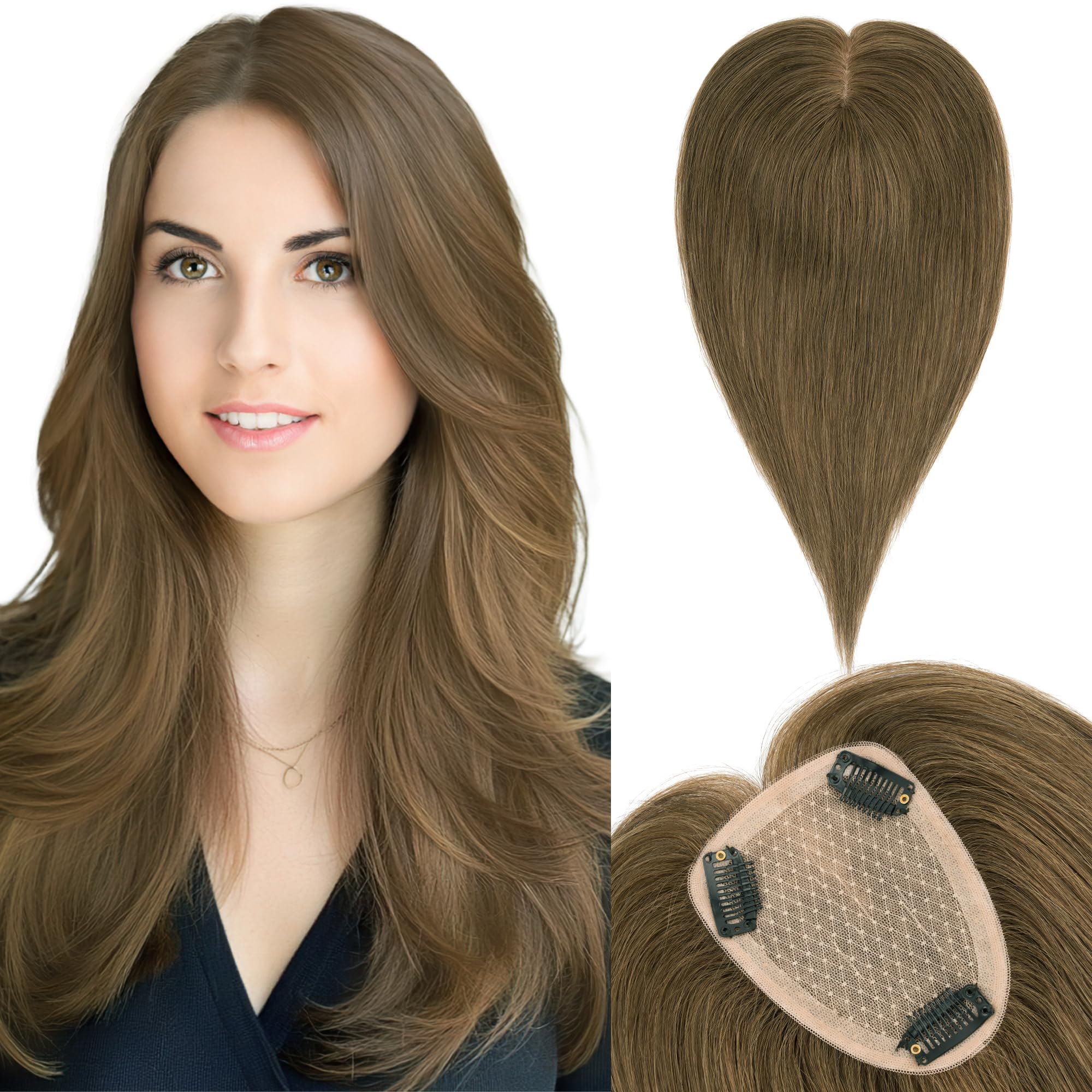 Amazon.com : SEGO Hair Toppers for Women Real Human Hair Large Full ...
