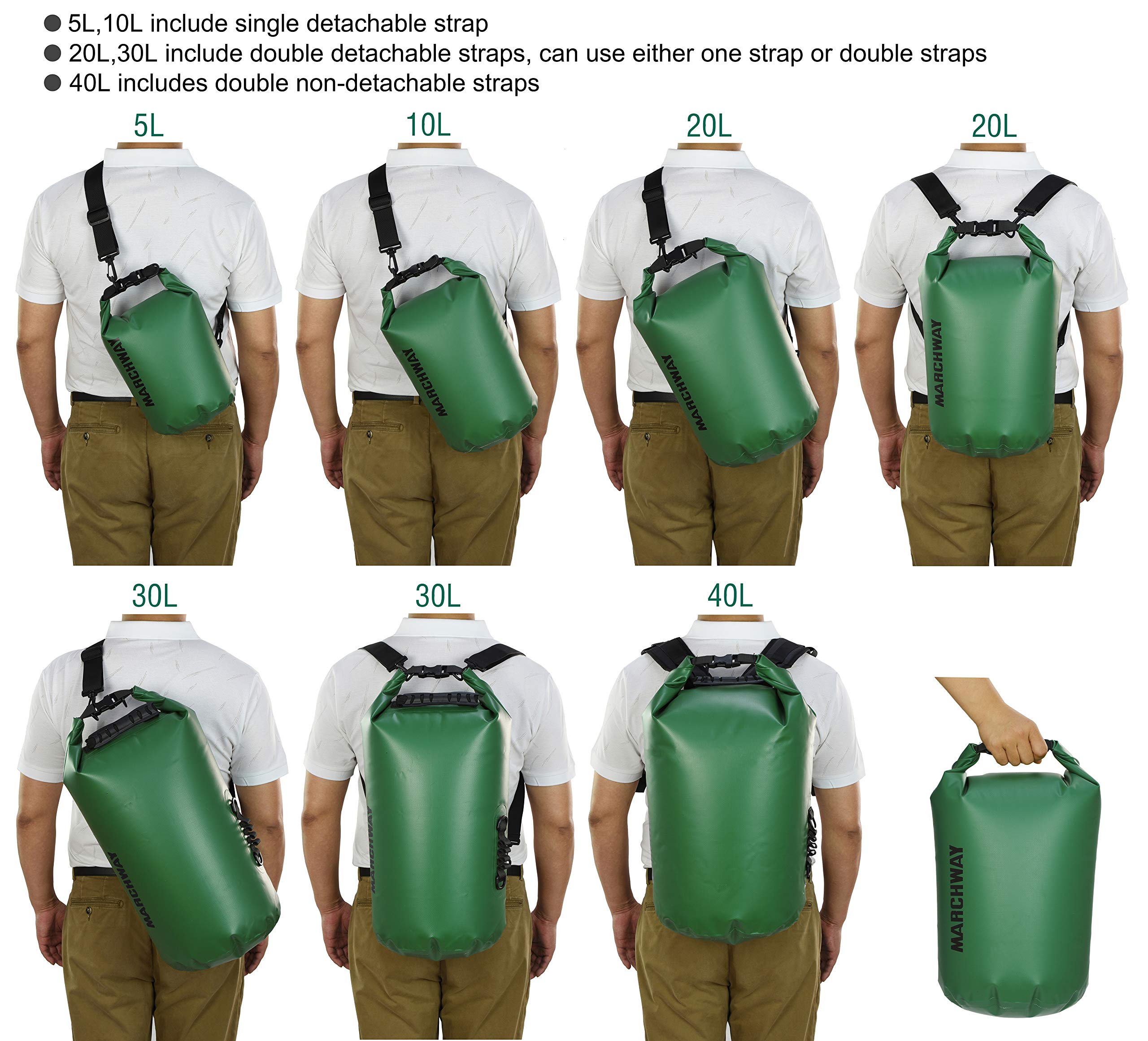 Snapklik.com : MARCHWAY Floating Waterproof Dry Bag Backpack 5L/10L/20L ...