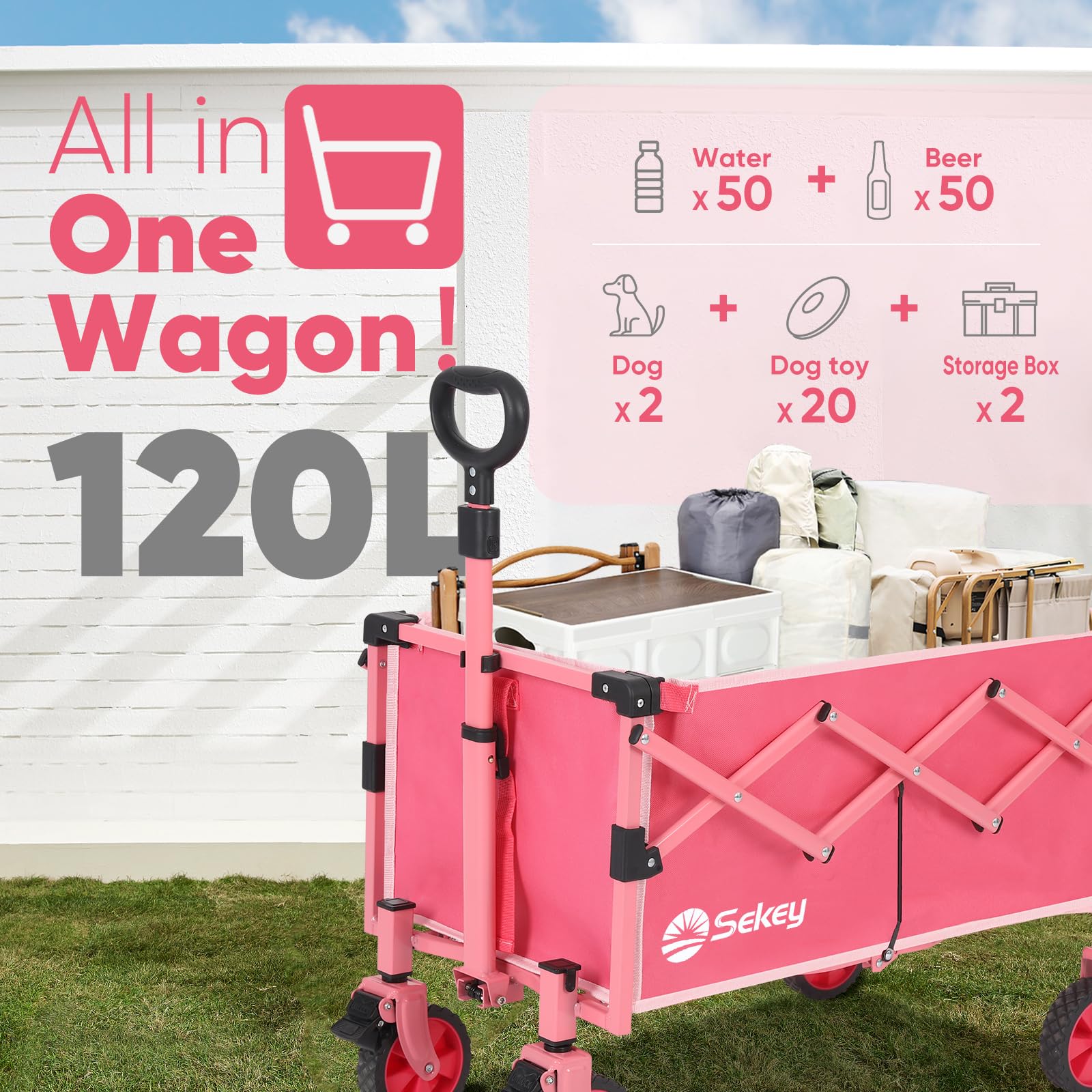 Snapklik.com : Sekey 220LBS Collapsible Wagon Heavy Duty Large Capacity ...