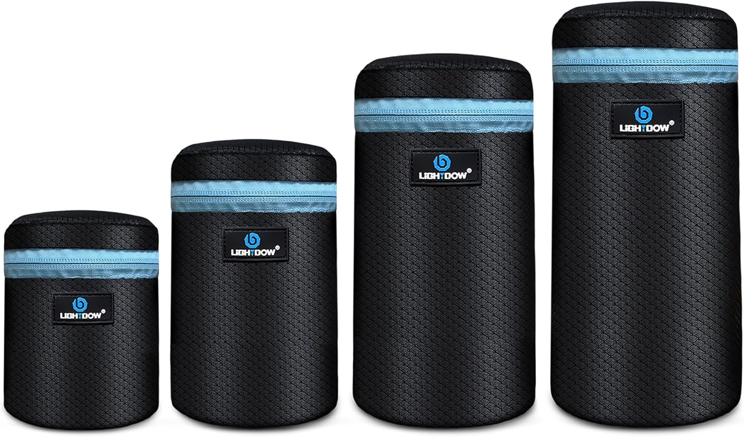 Amazon.com : Lightdow 4pcs Pack Lens Pouch 5mm Thick Soft Neoprene DSLR ...
