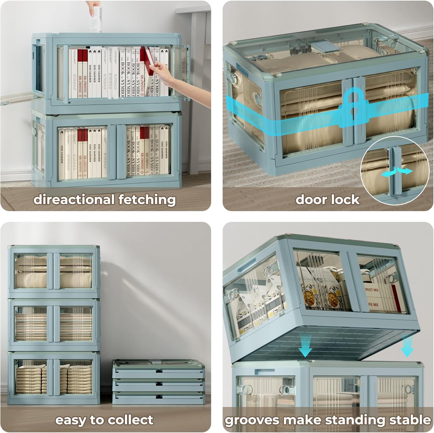 Contenedores de almacenamiento plegables de 14.5 galones con tapas ...