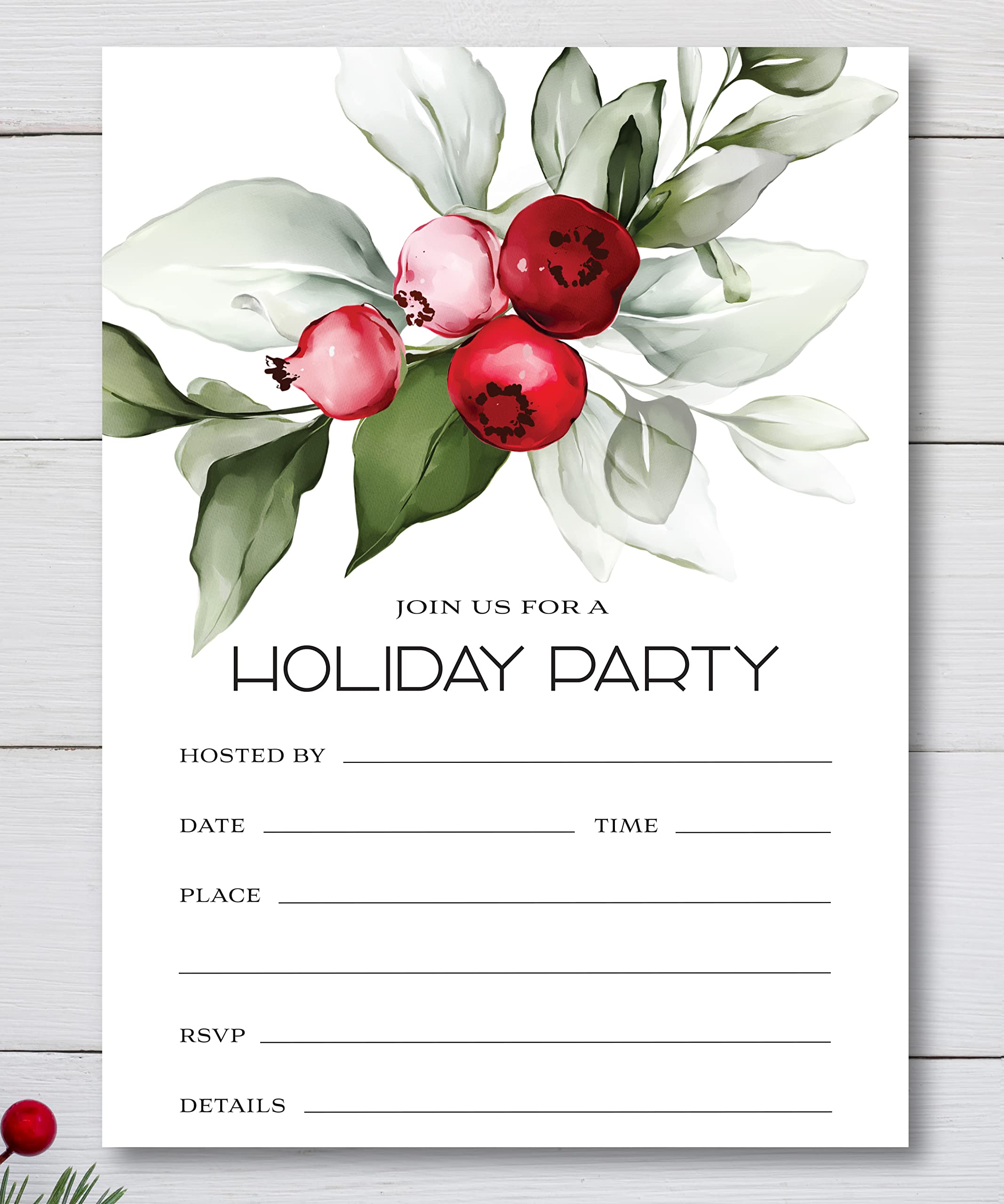 Holiday Party Invitations Blank Christmas Party Invitation In Red And